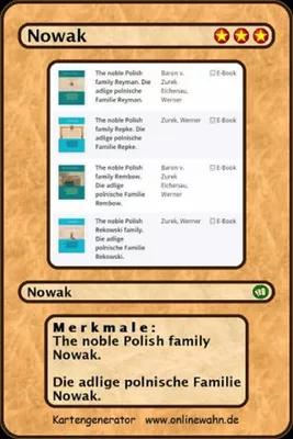 The noble Polish family Nowak. Die adlige polnische Familie Nowak.